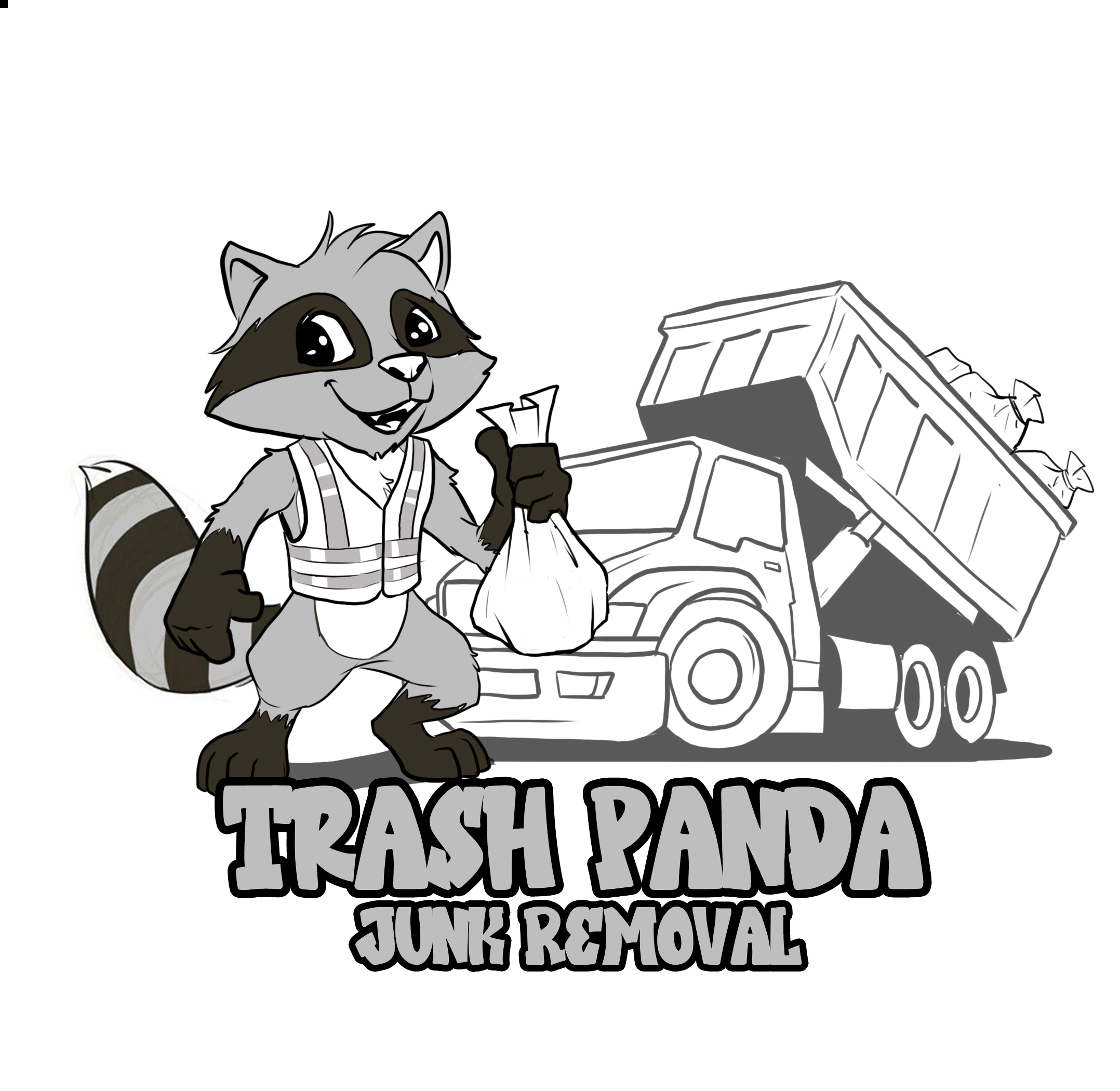 Trash Panda Junk Removal Mascot Logo – A Case Study in Custom Logo ...